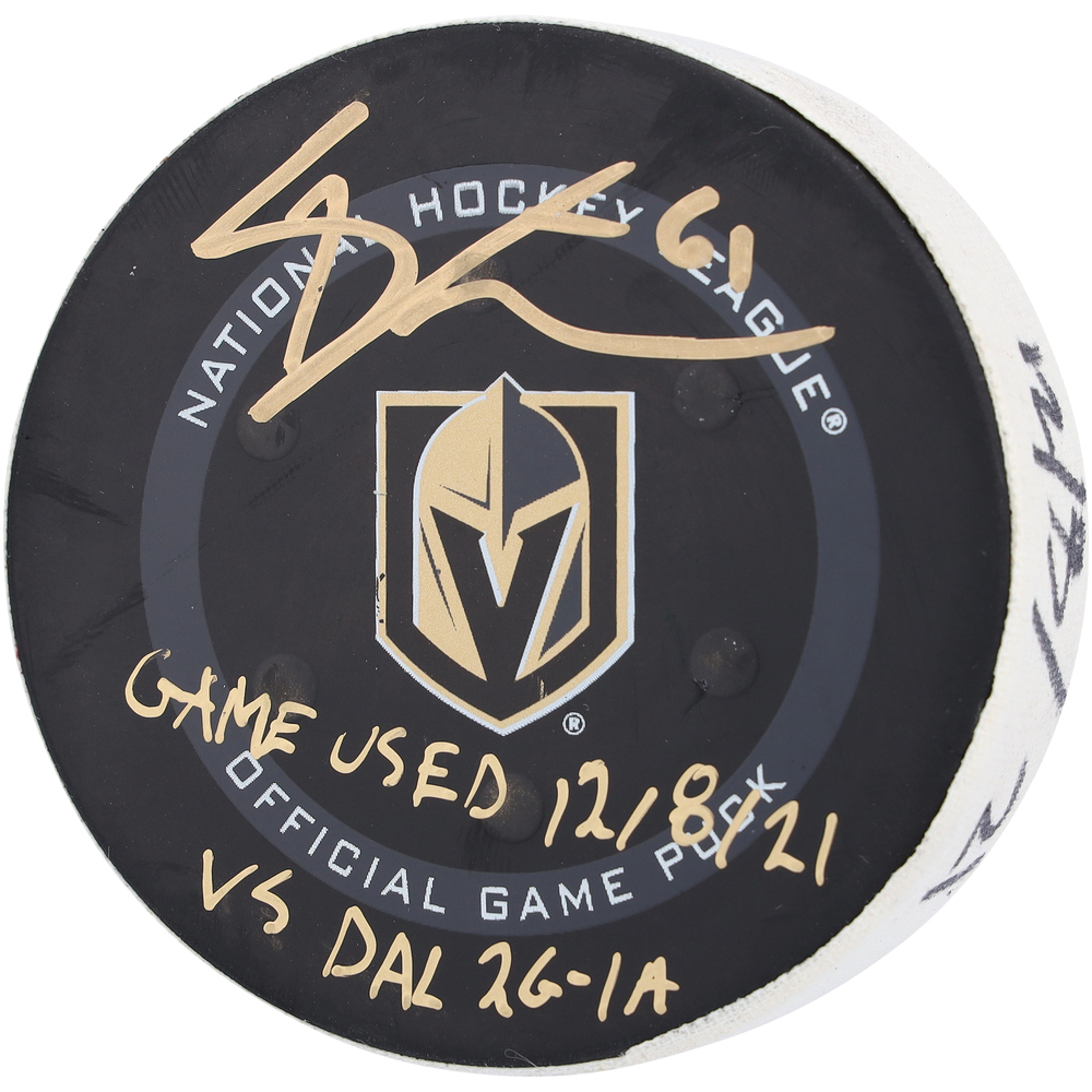 Mark Stone Vegas Golden Knights Autographed Game-Used Puck from ...