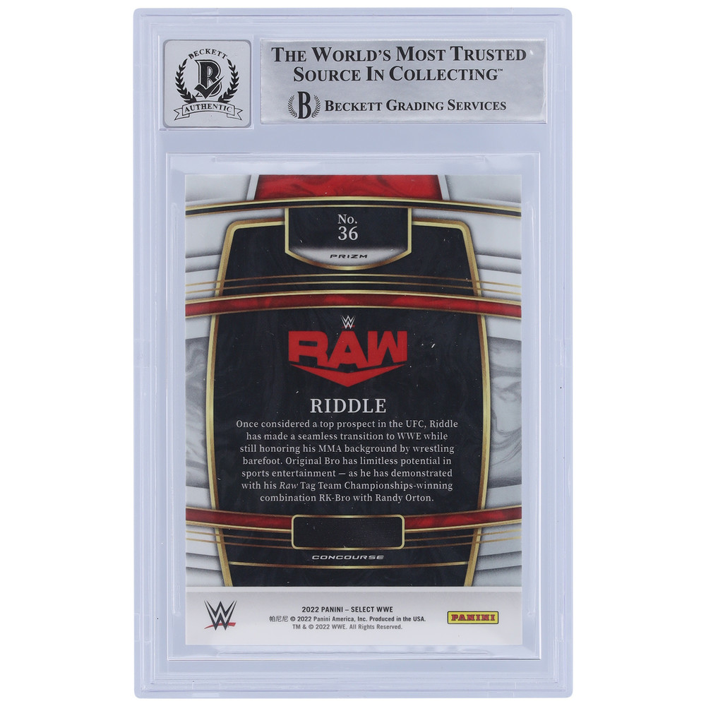 Riddle WWE Autographed & Inscribed 2022 Panini Select Orange Flash ...