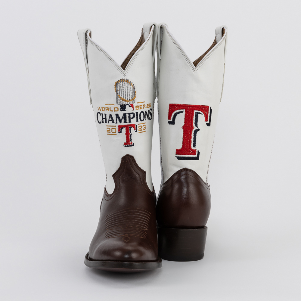 Commemorative Texas Rangers 2023 World Series Trophy Cowboy Boots ...