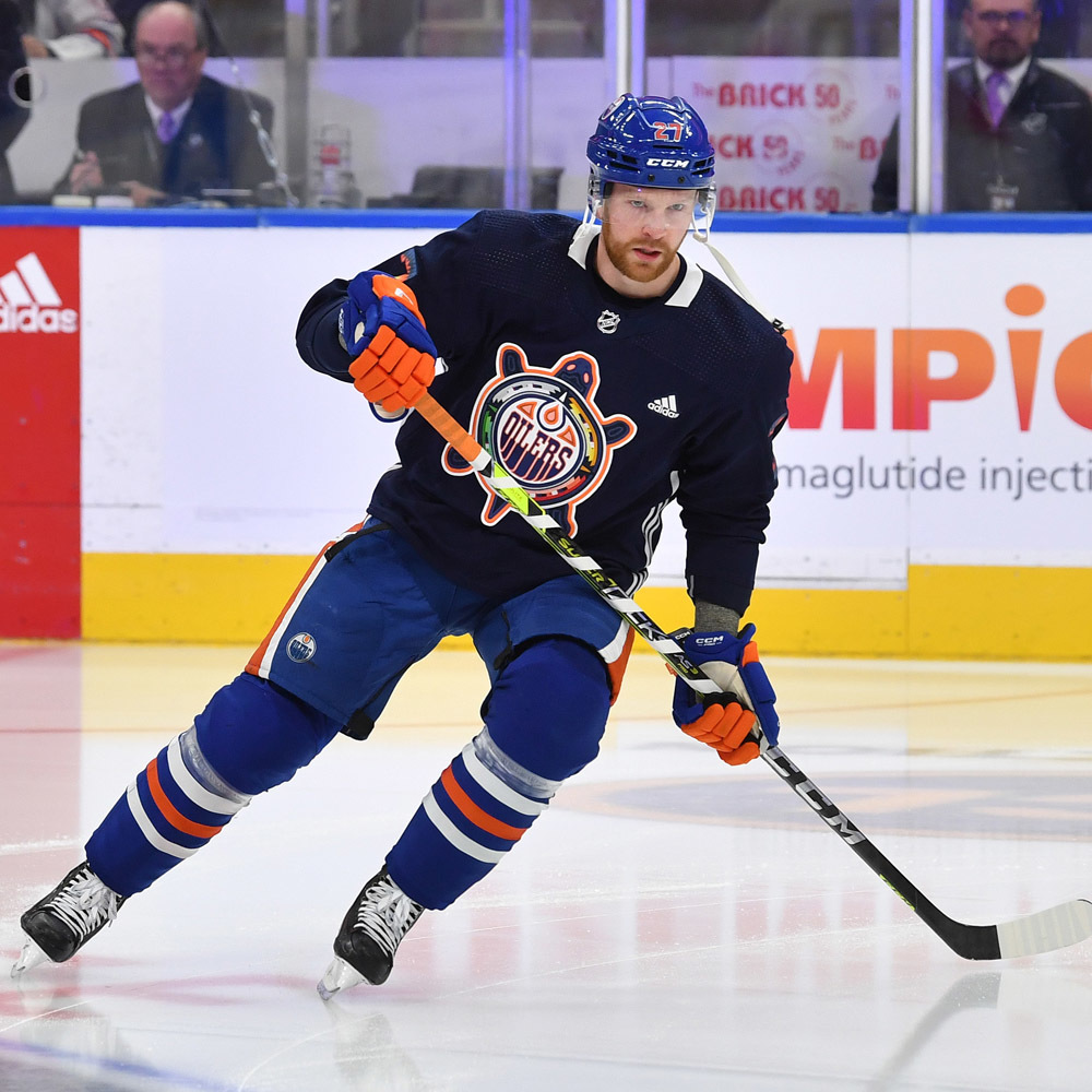 Brett Kulak #27 - Autographed 2022-23 Edmonton Oilers Pre-Game Warm-Up ...