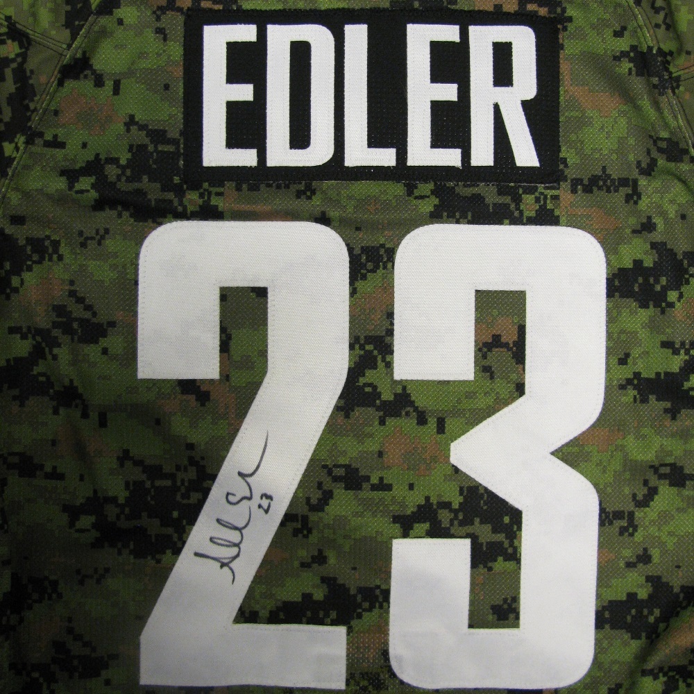Alex Edler Autographed Camouflage Warm-Up Jersey - Vancouver Canucks ...
