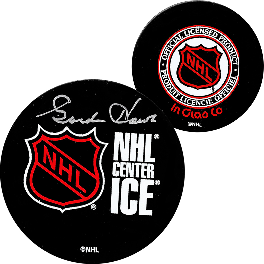 Gordie Howe Autographed NHL Center Ice Puck - NHL Auctions