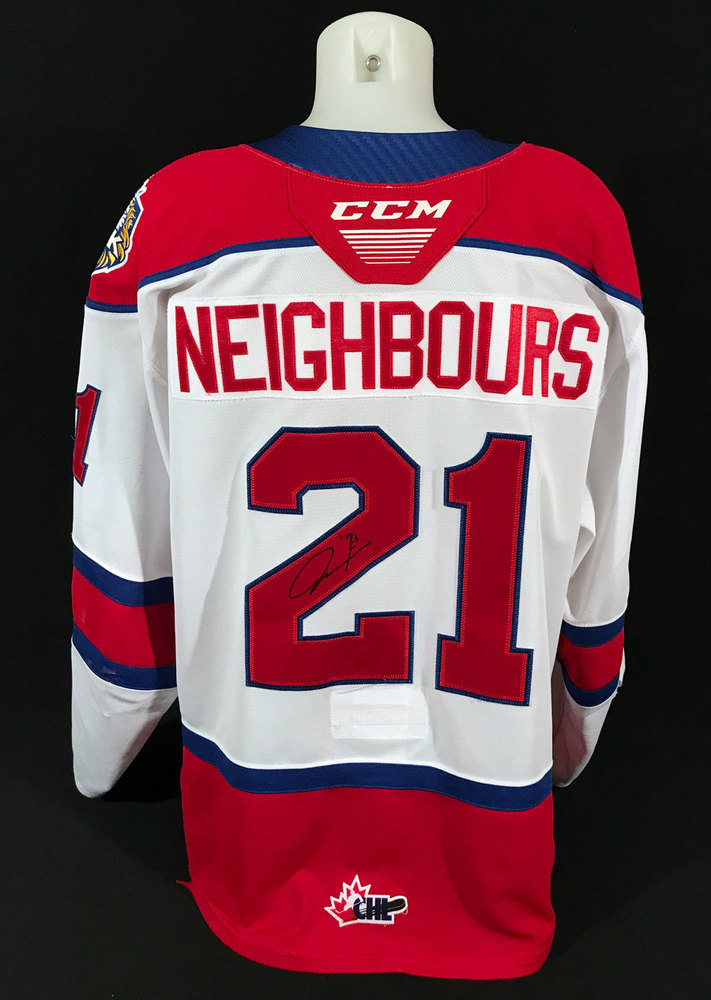 Jake Neighbours #21 - 2021-22 Edmonton Oilers Game-Worn White Captain's ...
