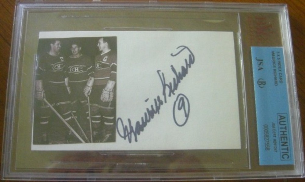 Maurice ROCKET Richard Autographed & Slabbed Signature - NHL Auctions