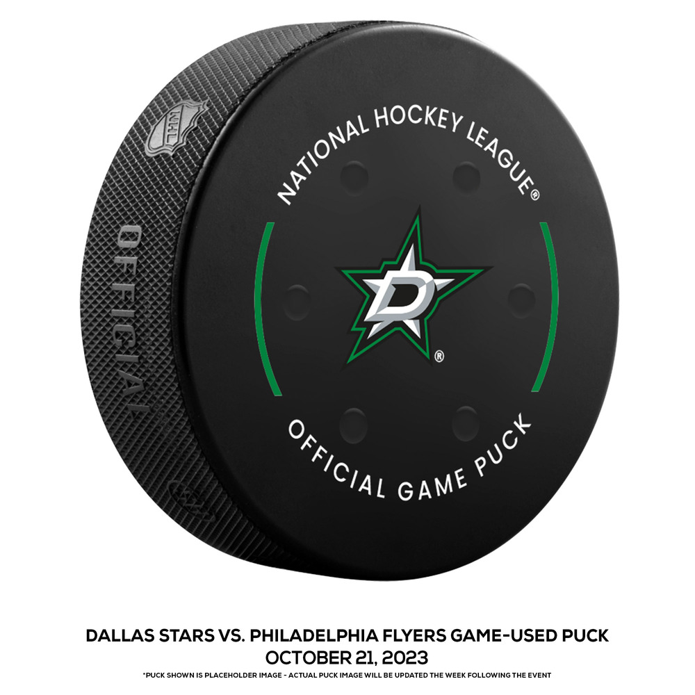 Dallas Stars Game-Used Puck vs. Philadelphia Flyers on October 21, 2023 ...