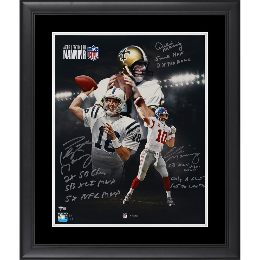 Manning Family Framed Autographed Event Exclusive 16'' x 20 ...