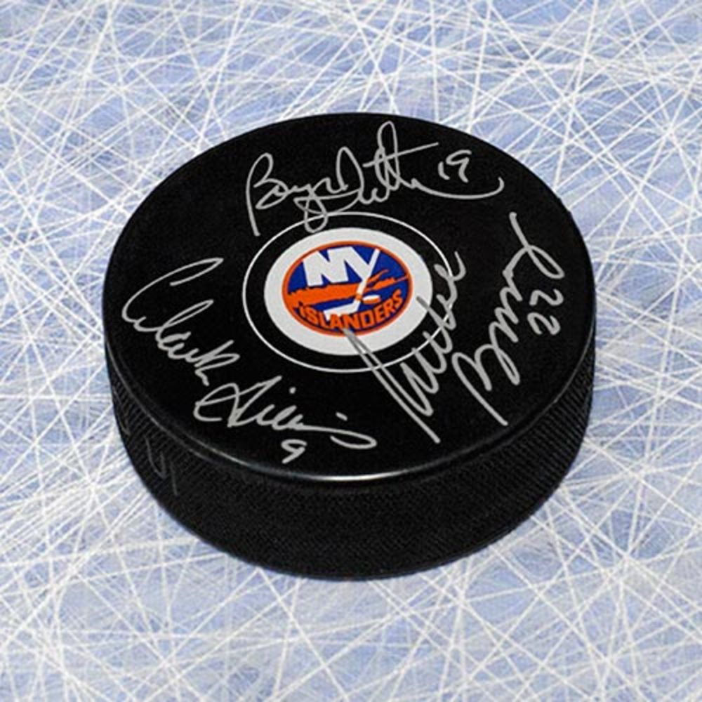 Bossy, Trottier & Gillies Triple Signed NY Islanders Trio Grande Hockey ...