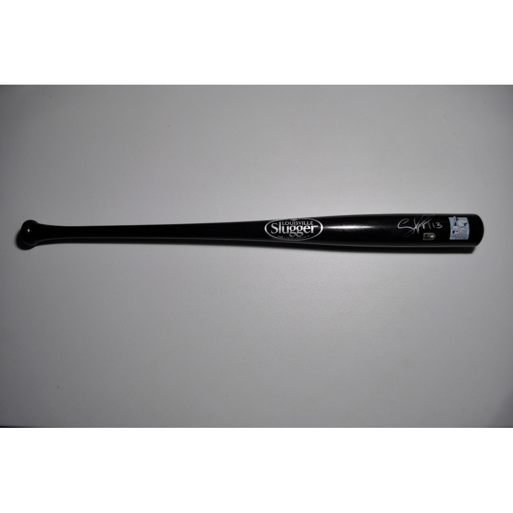 Lou Gehrig Day Louisville Slugger Bat - Autographed by Salvador Perez ...