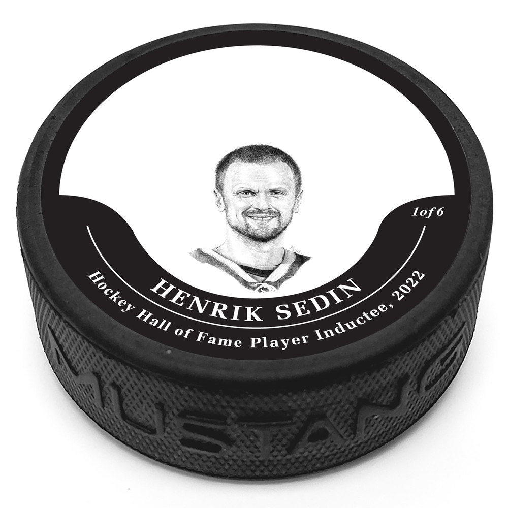 Henrik Sedin Autographed Legends Line Honoured Member Puck - Limited ...
