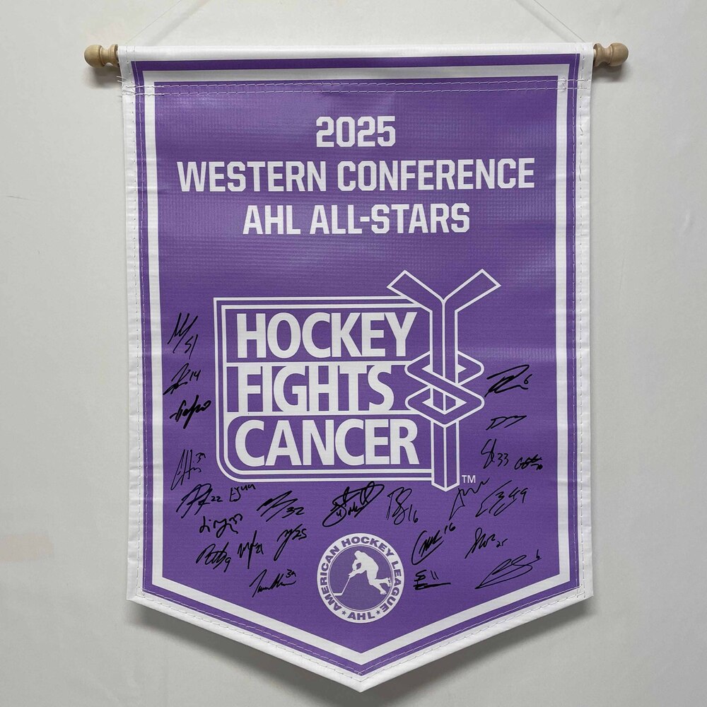 AHL Authentic - 2025 Hockey Fights Cancer Banner Team-Signed by the AHL ...
