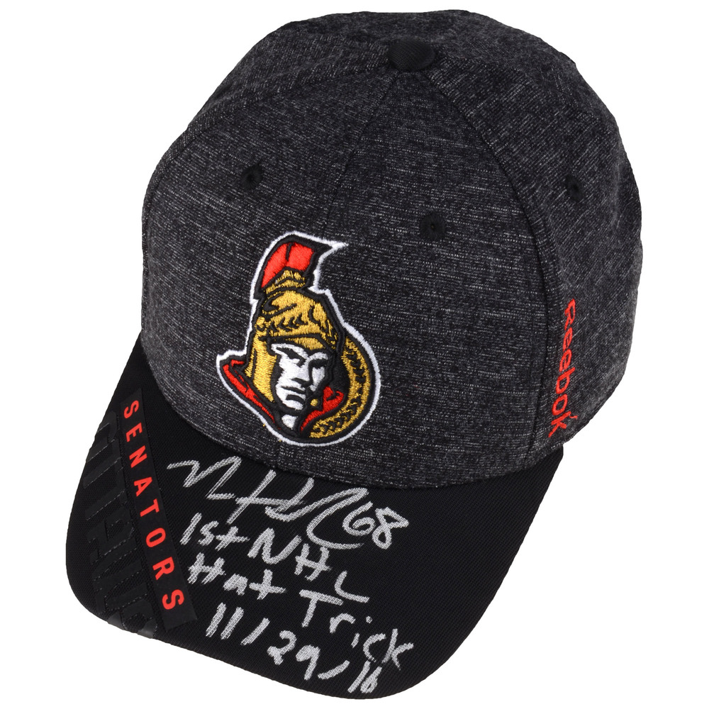 Mike Hoffman Ottawa Senators Autographed Cap with 1st NHL Hat Trick 11 ...