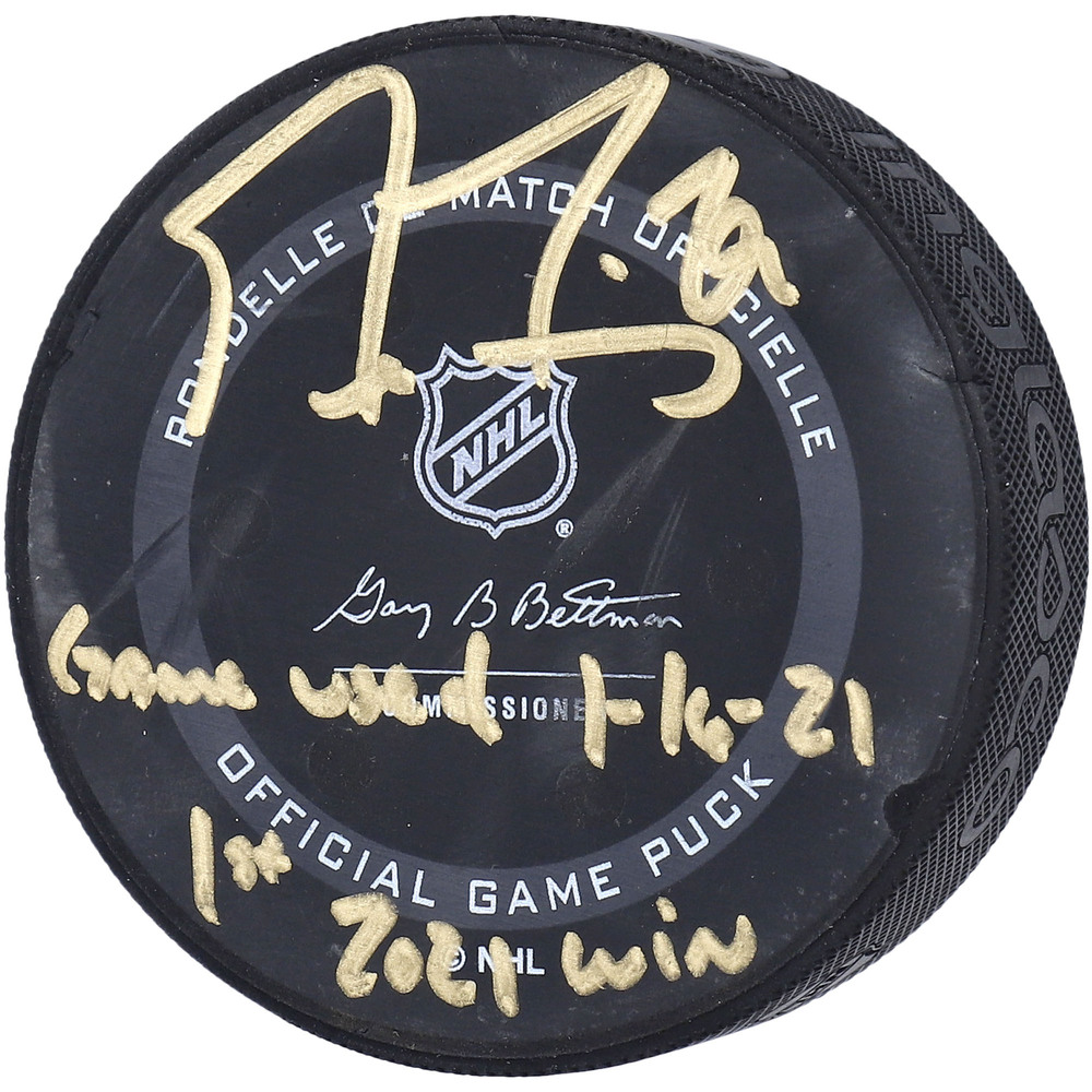 Marc-Andre Fleury Vegas Golden Knights Autographed Game-Used Puck from ...