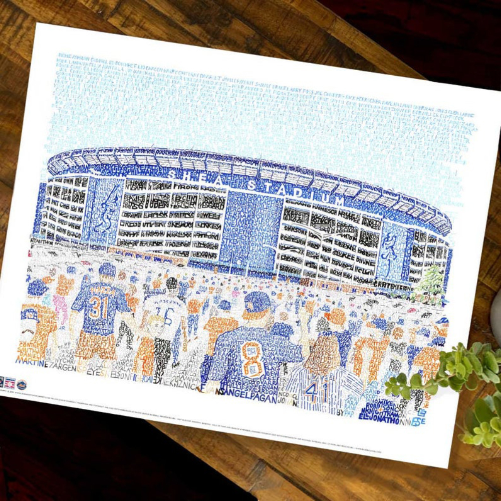 Shea Stadium Art Print by Dan Duffy, Art of Words- New York Mets | MLB ...