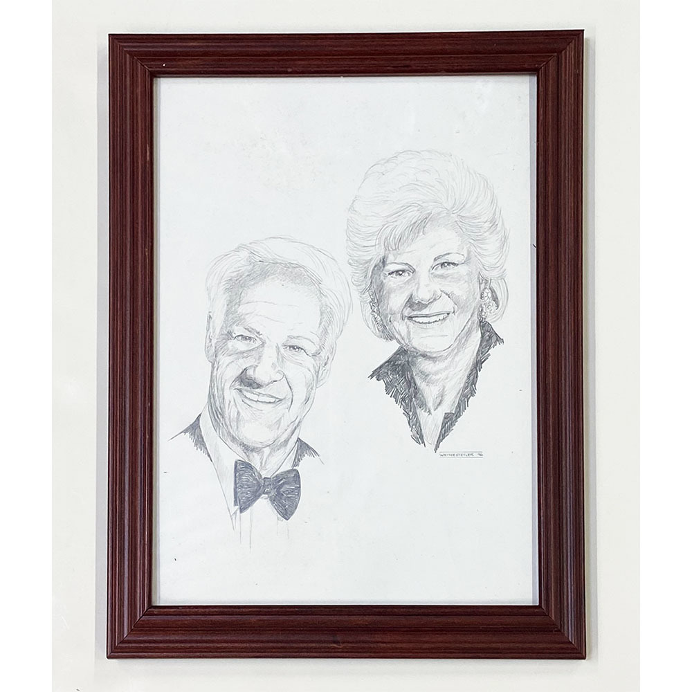Gordie & Colleen Howe Framed Drawing - NHL Auctions