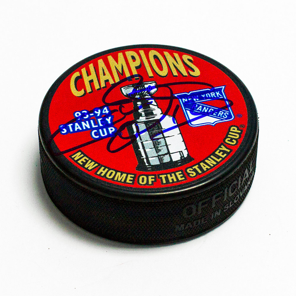 Ed Olczyk New York Rangers Autographed 1994 Stanley Cup Puck - NHL Auctions