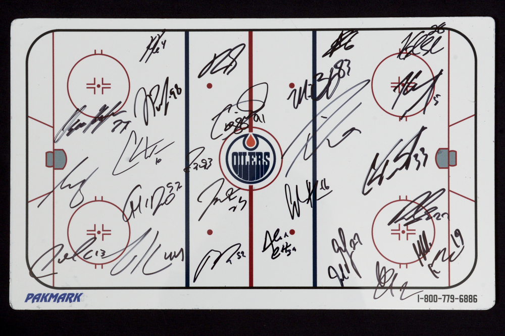 2018-19 Edmonton Oilers Team-Signed Oilers Coaching Staff Used White ...