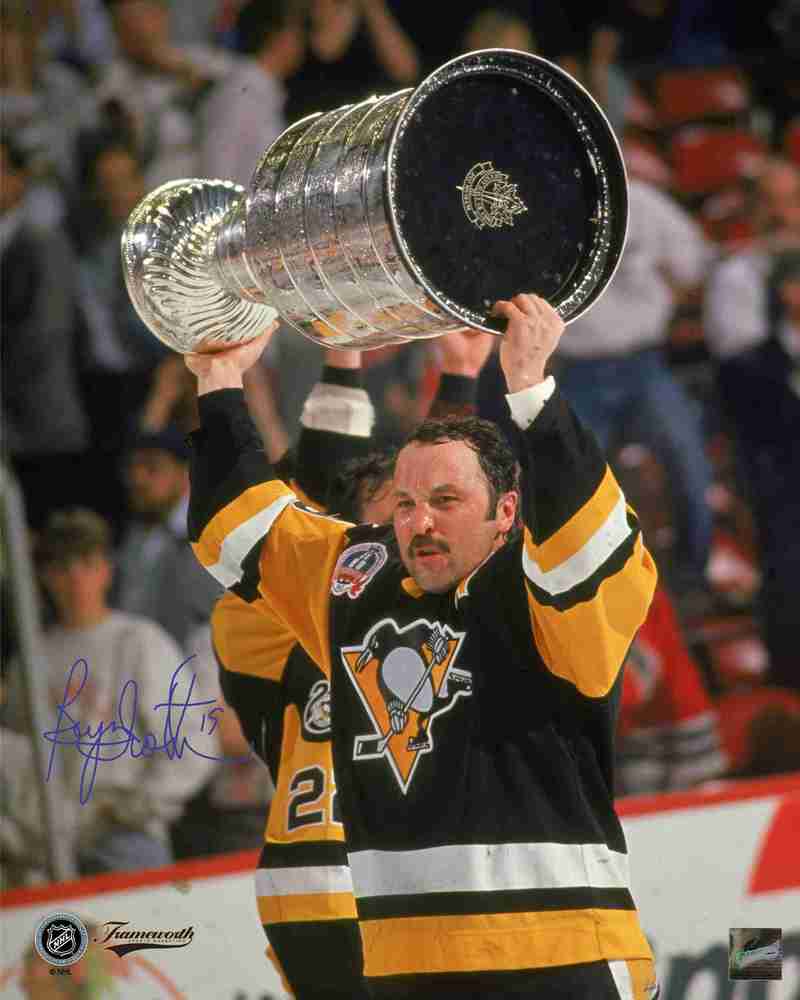 Bryan Trottier - Signed 8x10 Photo - Pittsbugh Penguins Raising Cup ...