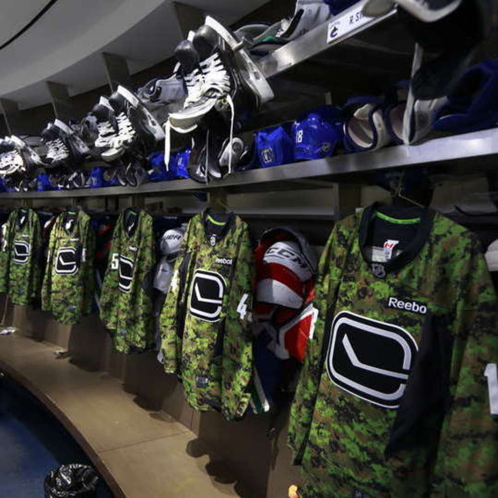 Brandon DeFazio Autographed Camouflage Warm-Up Jersey - Vancouver ...