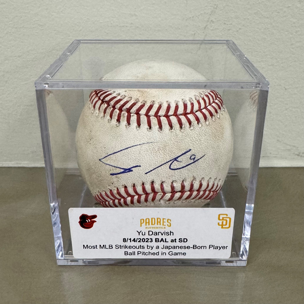 Yu Darvish 8/14/2023 BAL at SD Autographed Game-Used Baseball: Most MLB ...