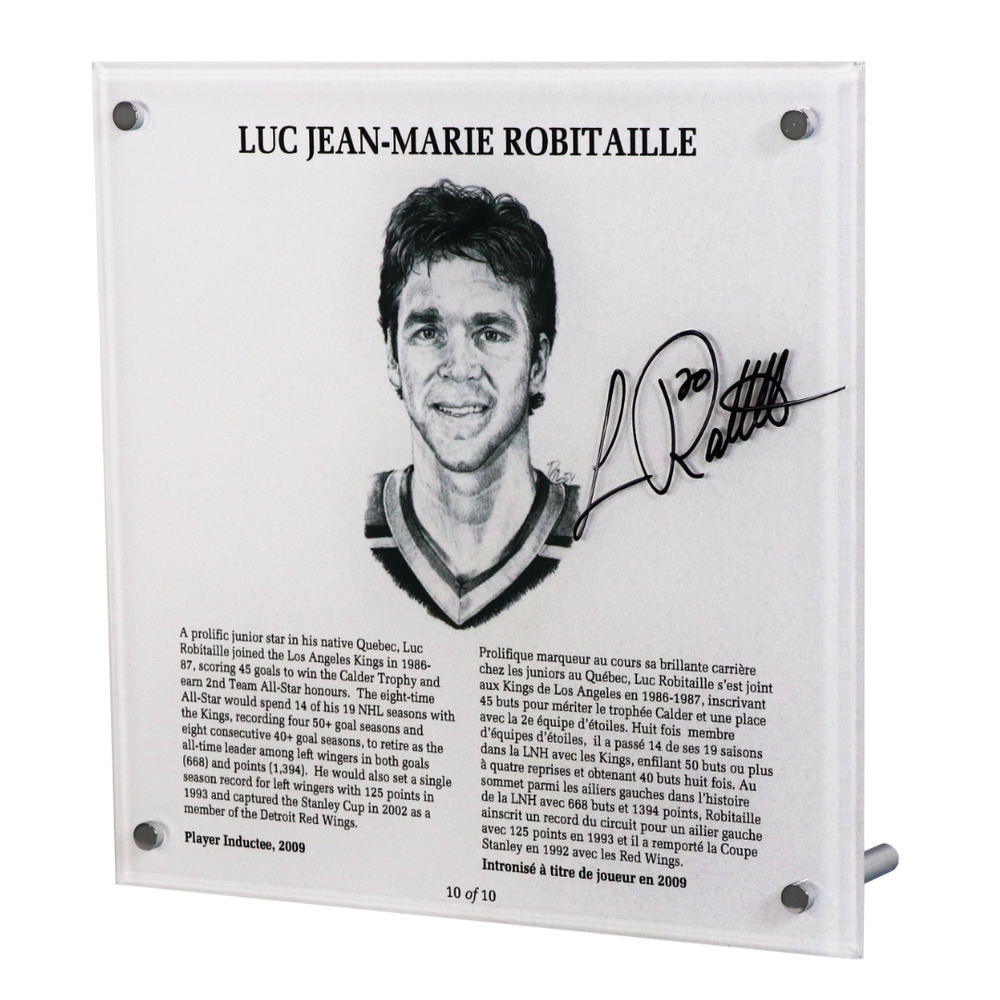 Luc Robitaille Autographed Legends Line Honoured Member Plaque ...