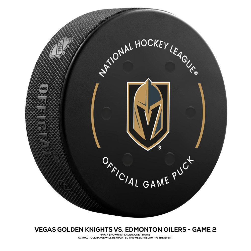 Vegas Golden Knights vs. Edmonton Oilers Game-Used Puck from Game 2 of the Second Round of the ...