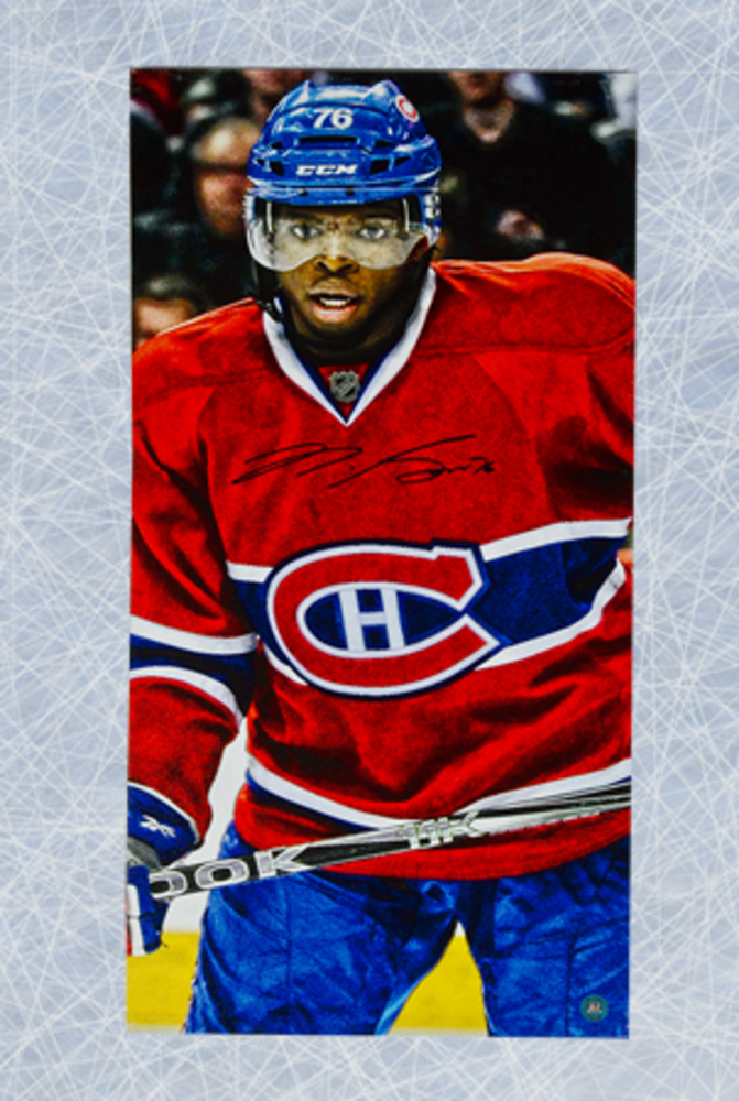 P.K. Subban Montreal Canadiens Autographed 14x28 Art Canvas - NHL Auctions