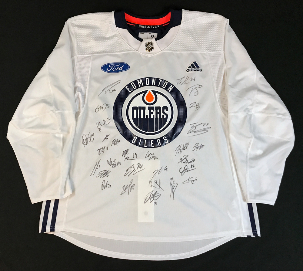 2020-21 Edmonton Oilers Team-Signed White Adidas Official Team Issued ...