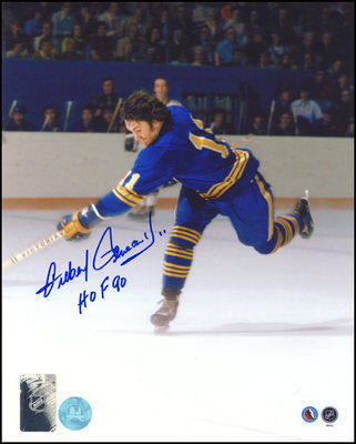 GILBERT PERREAULT Buffalo Sabres SIGNED 8x10 Shooting Photo - NHL Auctions