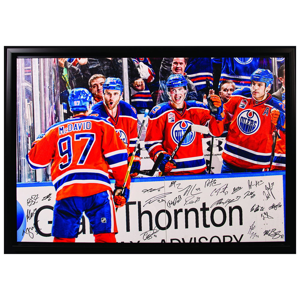 2017-18 Edmonton Oilers Team Autographed & Framed Connor McDavid Goal ...