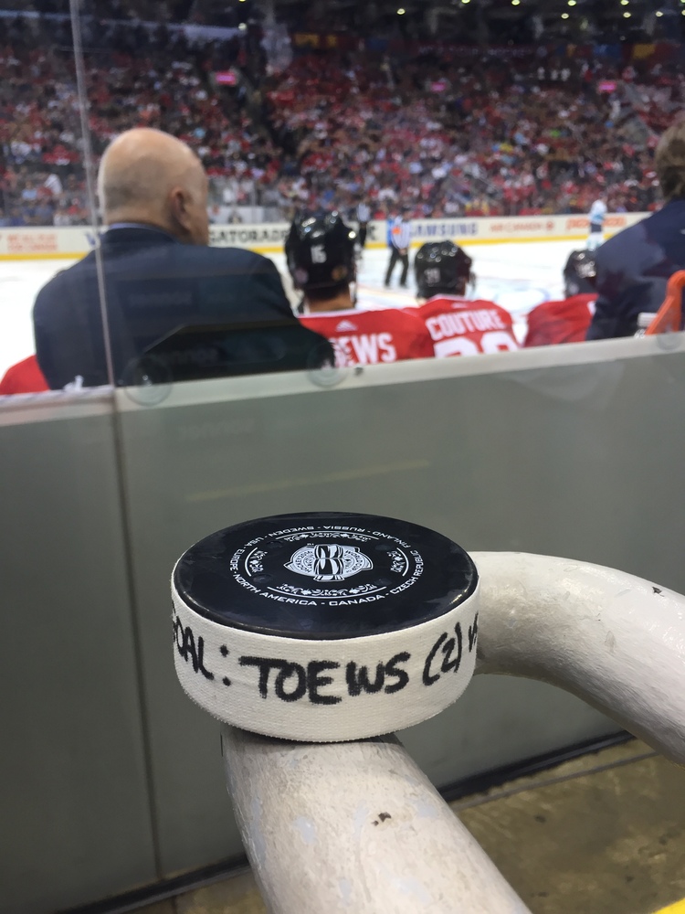 Jonathan Toews Team Canada World Cup of Hockey 2016 Game-Used Goal Puck ...