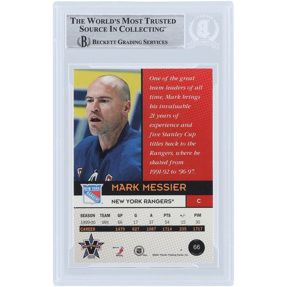 Mark Messier New York Rangers Autographed 200-01 Pacific Vanguard ...
