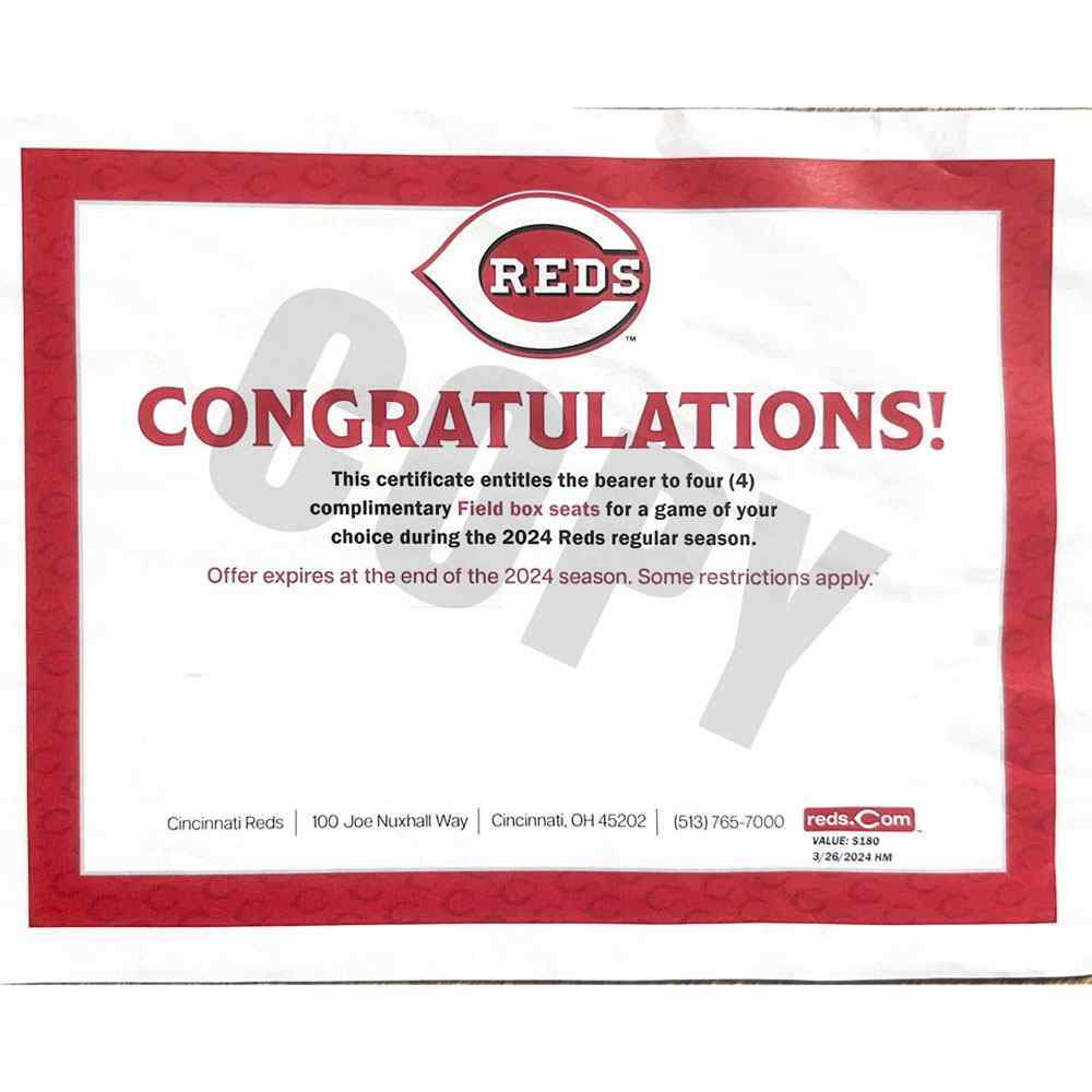 UMPS CARE AUCTION: Cincinnati Reds Field Box Seats for 4 | Cincinnati ...