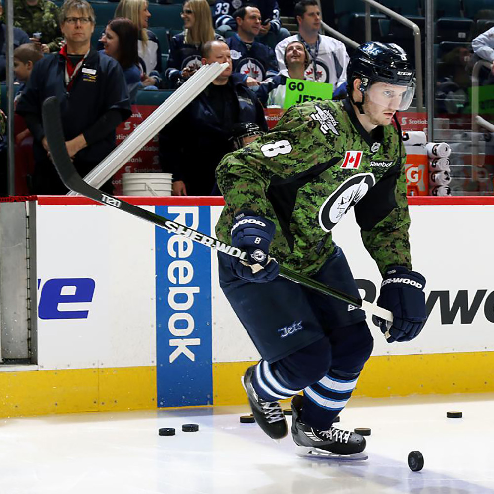 Jacob Trouba #8 - Canadian Forces Night - Game Used Stick - NHL Auctions