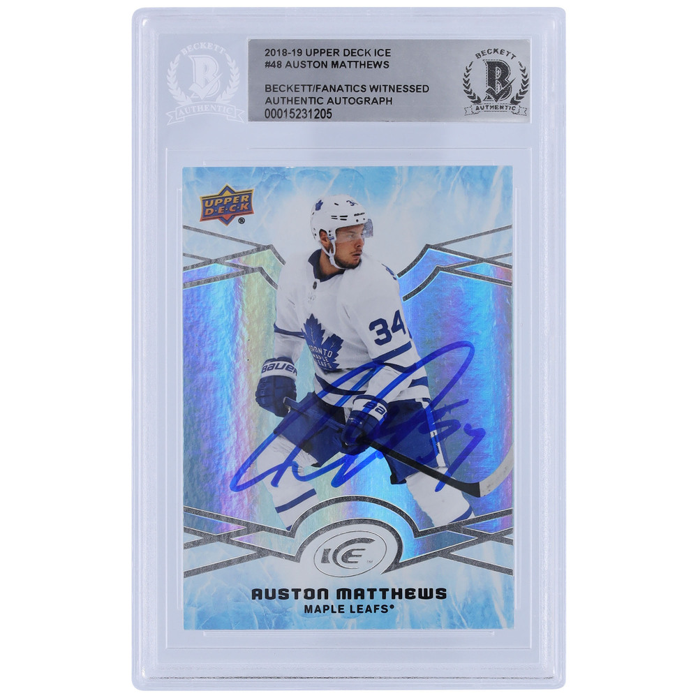 Auston Matthews Toronto Maple Leafs Autographed 2018-19 Upper Deck Ice #48 Beckett Fanatics ...