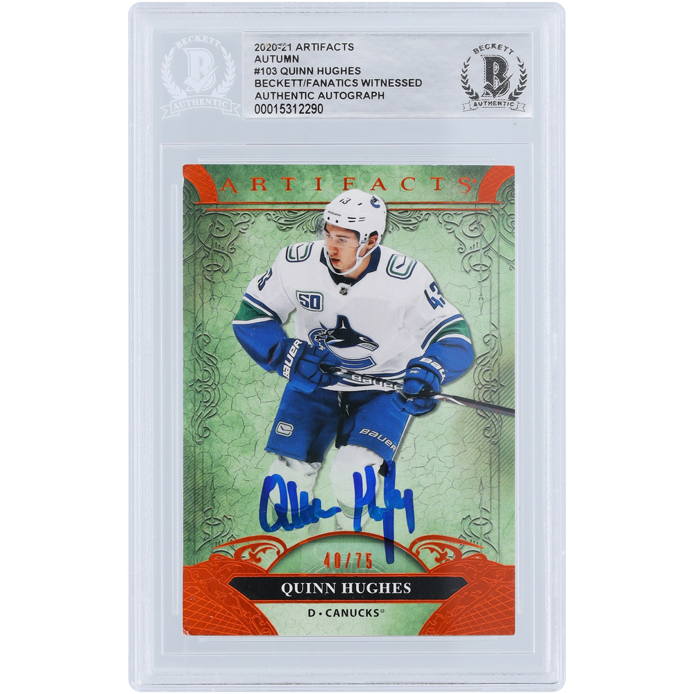 Quinn Hughes Vancouver Canucks Autographed 2020-21 Upper Deck Artifacts ...