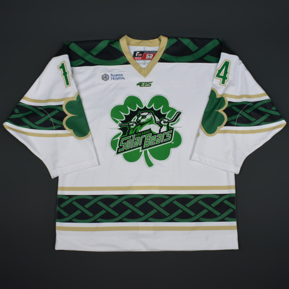 Denver Manderson - Orlando Solar Bears - St. Patrick's Day Game-Worn ...