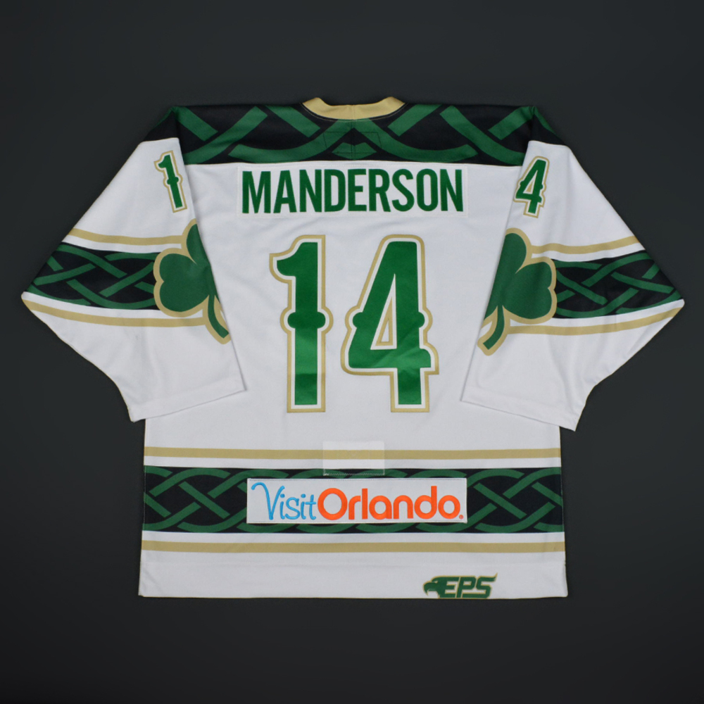 Denver Manderson - Orlando Solar Bears - St. Patrick's Day Game-Worn ...