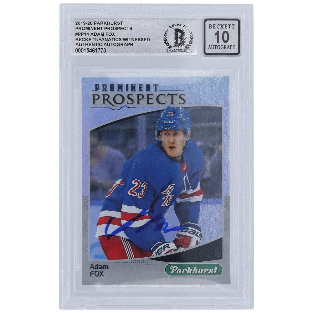 Adam Fox New York Rangers Autographed 2019-20 Upper Deck Parkhurst ...