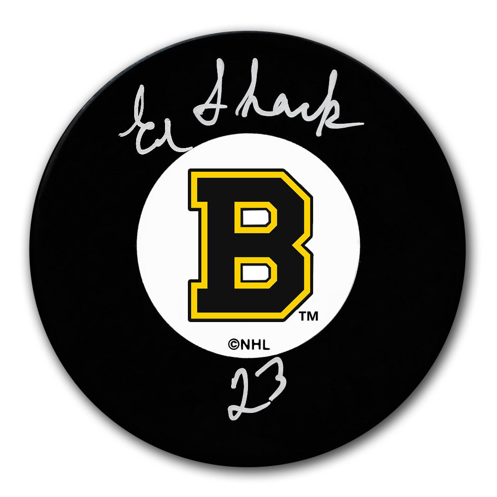 Ed Shack Boston Bruins Original 6 Autographed Puck - NHL Auctions