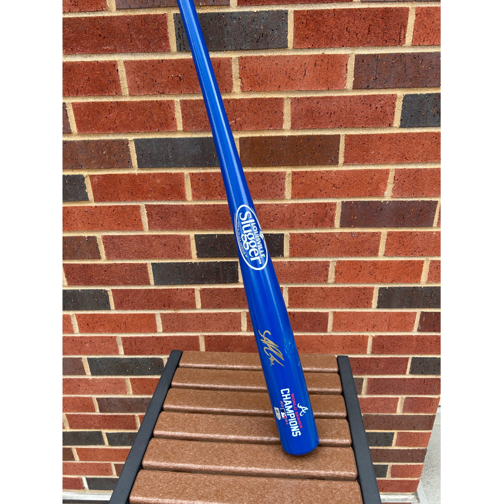 Ozzie Albies World Series MLB Authenticated and Autographed Bat ...