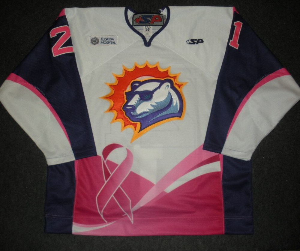 Connor Goggin - Orlando Solar Bears - Hockey Fights Cancer Game-Worn ...