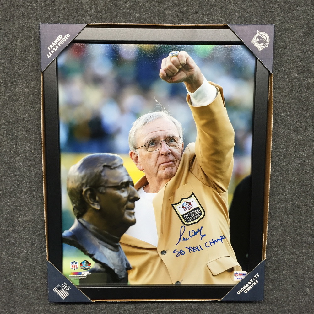 HOF - PACKERS RON WOLF SIGNED 11X14 FRAMED PICTURE W/ SB XXXI CHAMPS ...