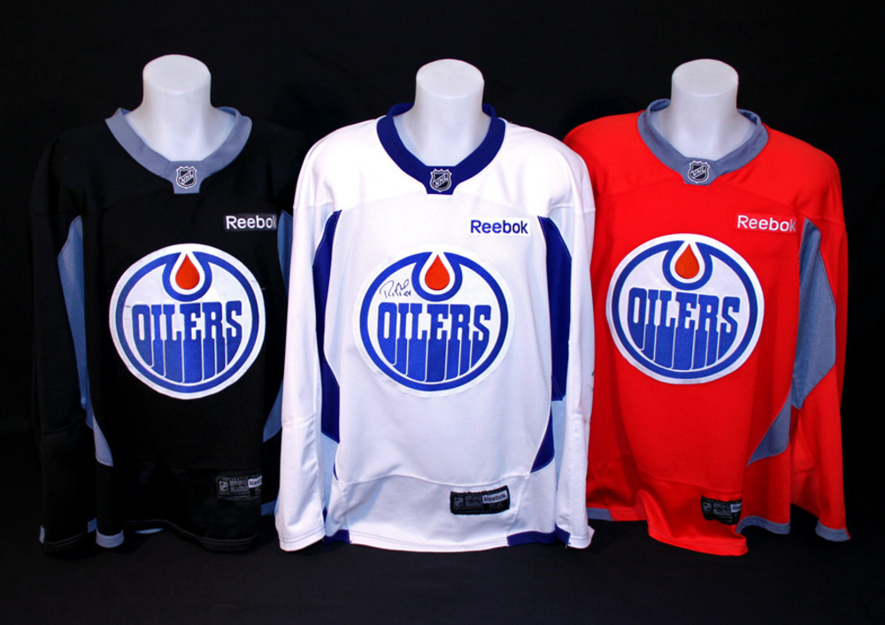 Edmonton Oilers Practice Worn RBK Jersey Collection Of 3 Including One ...