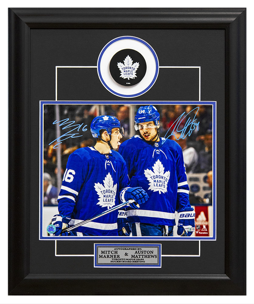 Mitch Marner & Auston Matthews Dual Signed Toronto Maple Leafs Board ...
