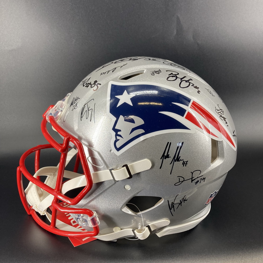 Patriots - Multi Signed Speed Helmet feat Signatures by Brian Hoyer ...
