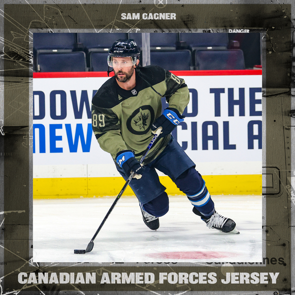 SAM GAGNER Warm Up Worn Canadian Armed Forces Jersey - NHL Auctions