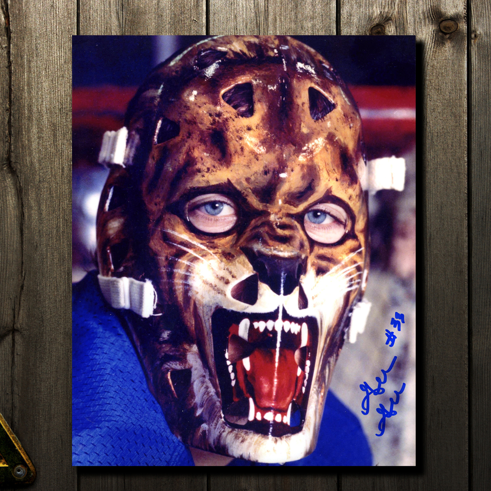 Gilles Gratton New York Rangers Tiger Mask Autographed 8x10 - NHL Auctions