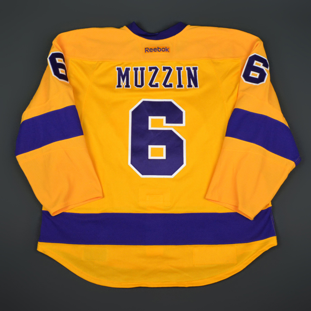 Jake Muzzin - Los Angeles Kings - Game-Worn Gold Vintage Jersey - 2015 ...