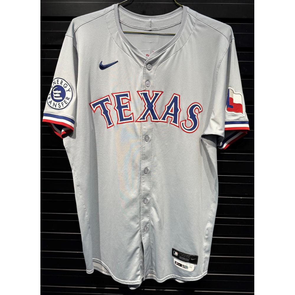 Jack Leiter #35 Texas Rangers Game-Used 2024 Road Jersey - 4th Career ...