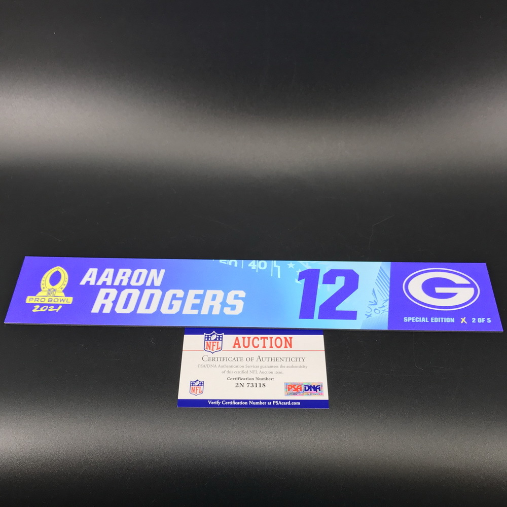 NFL - Packers Aaron Rodgers 2021 Pro Bowl Locker Nameplate Special ...